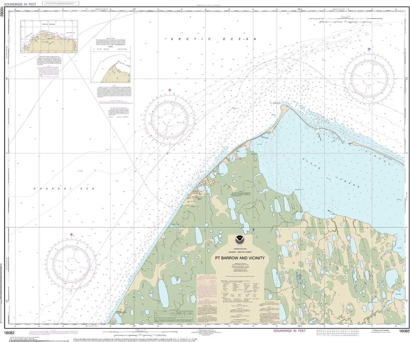 NOAA Nautical Chart 16082 (Point Barrow) - Nautical Navigation Charts ...