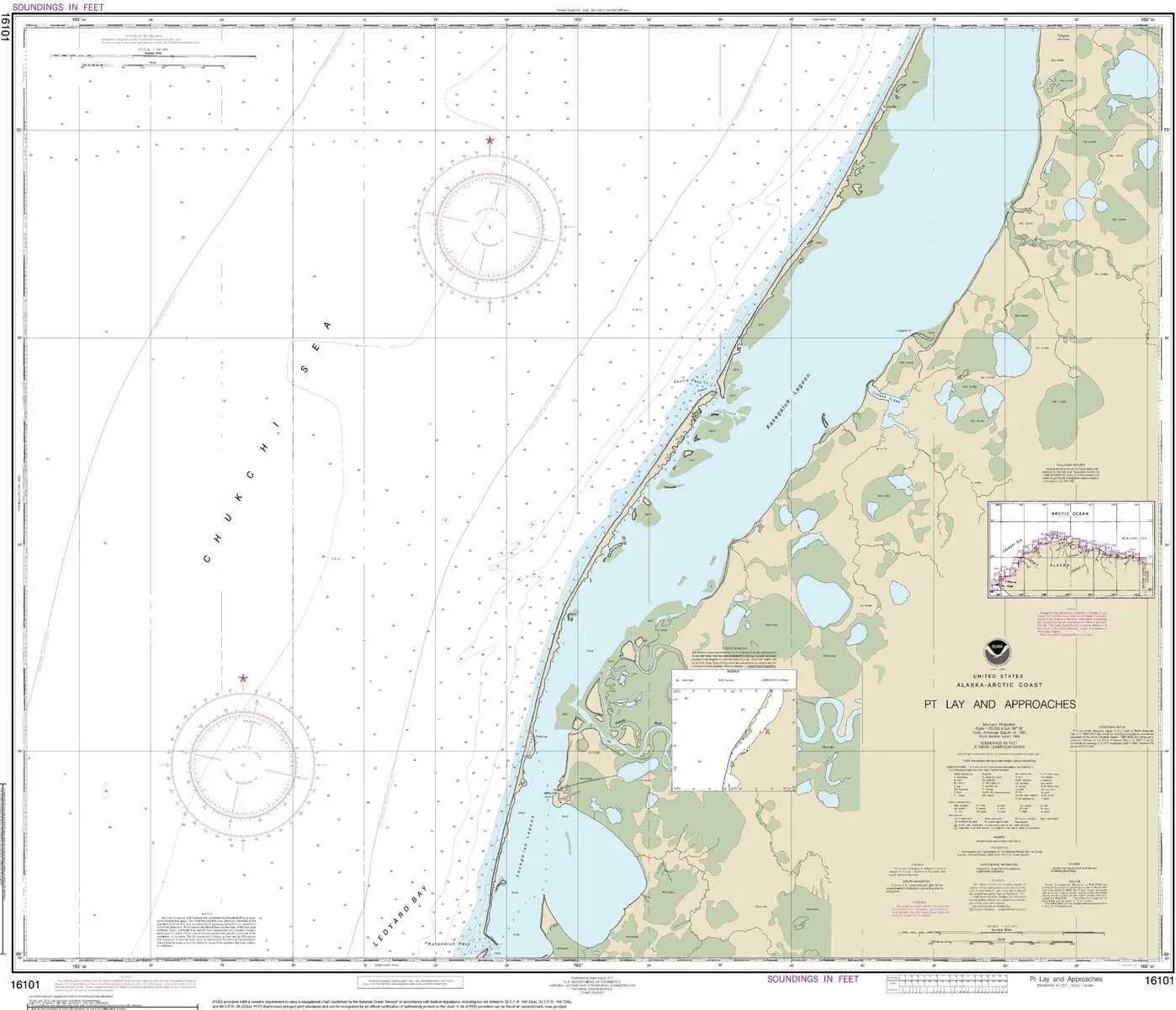 NOAA Nautical Chart 16101 (Point Lay) - Nautical Navigation Charts ...