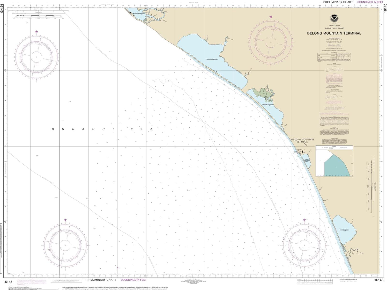 NOAA Nautical Chart 16145 (Alaska - West Coast- Delong Mountain ...