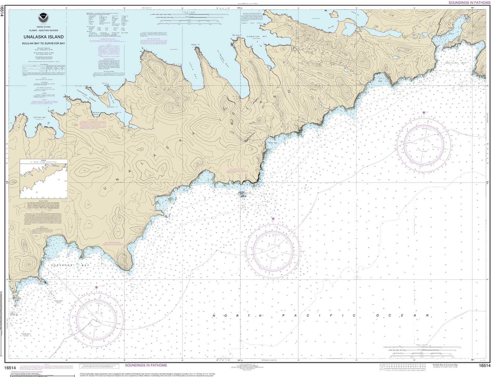 NOAA Nautical Chart 16514 (Kulikak Bay and Surveyor Bay) - Nautical ...