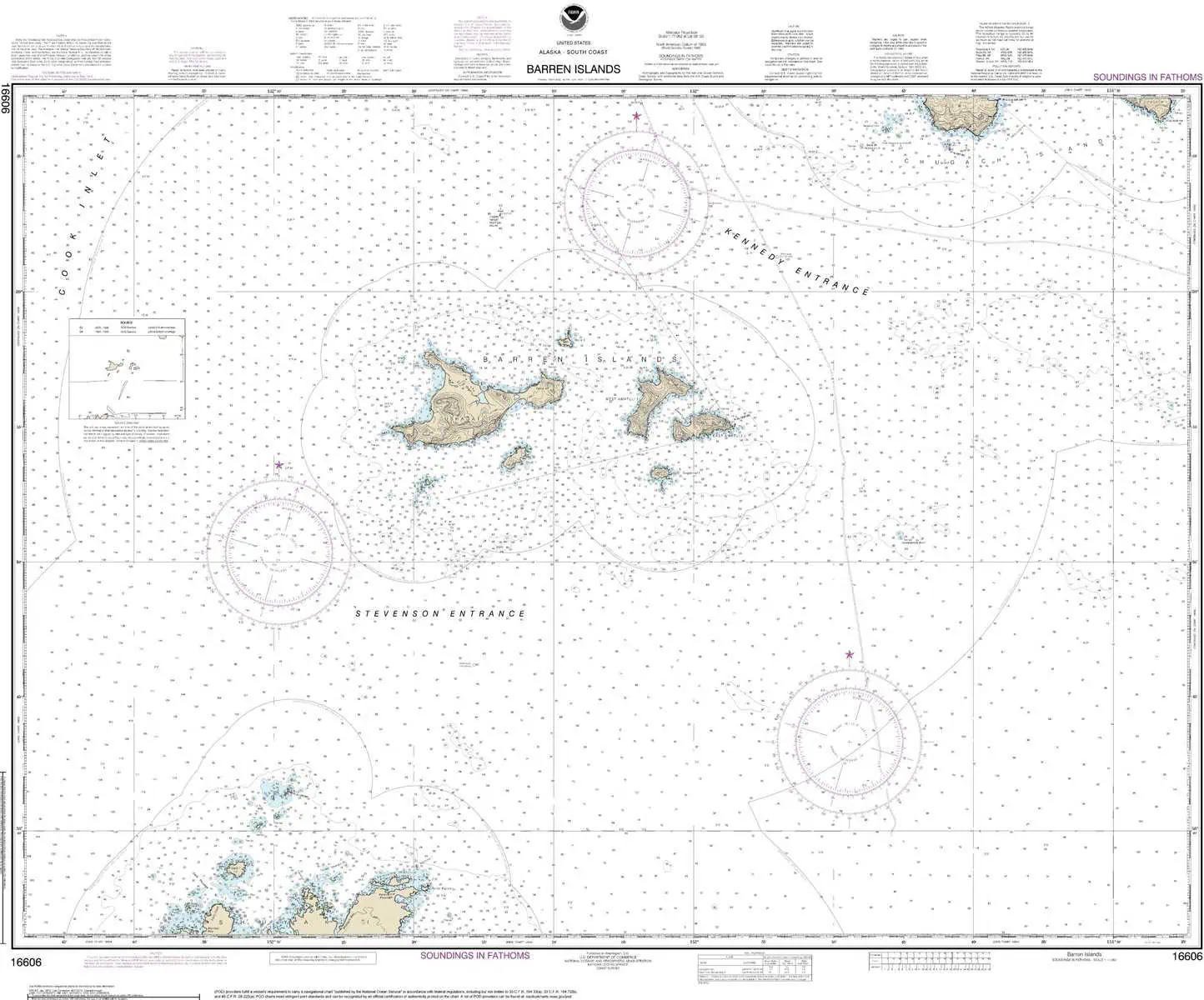 NOAA Nautical Chart 16606 (Barren Islands) - Nautical Navigation Charts ...