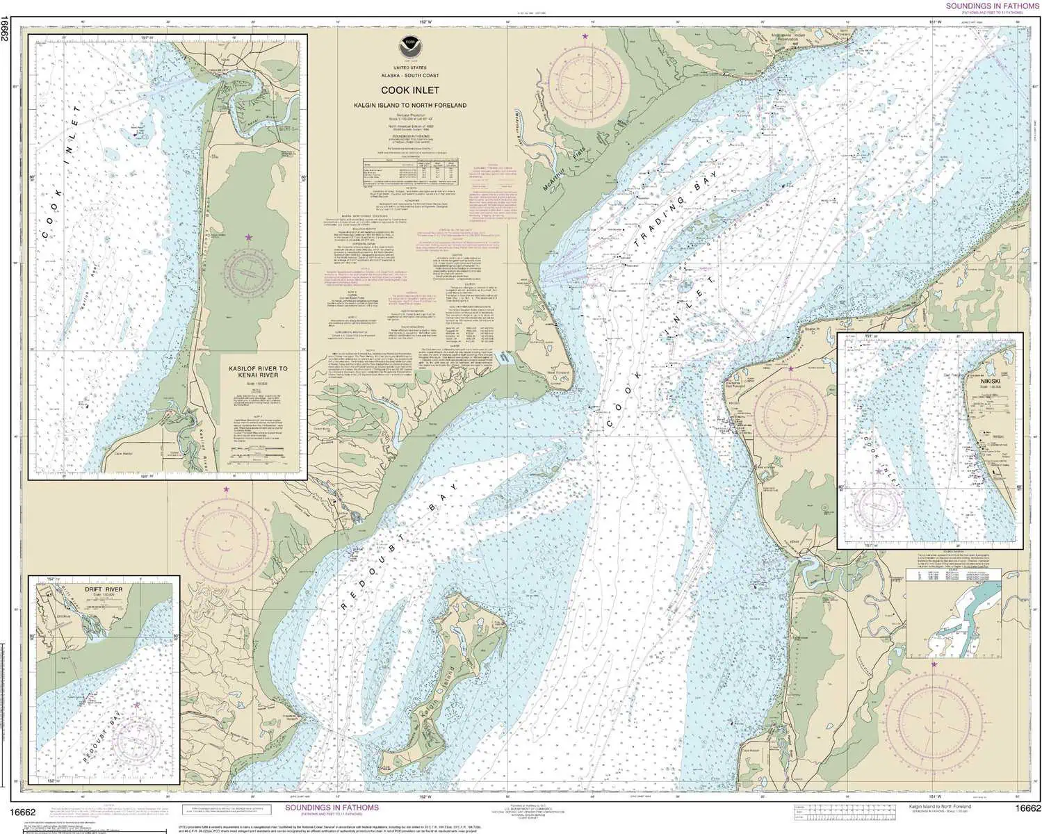 NOAA Nautical Chart 16662 (Cook Inlet-Kalgin Island to North Foreland ...