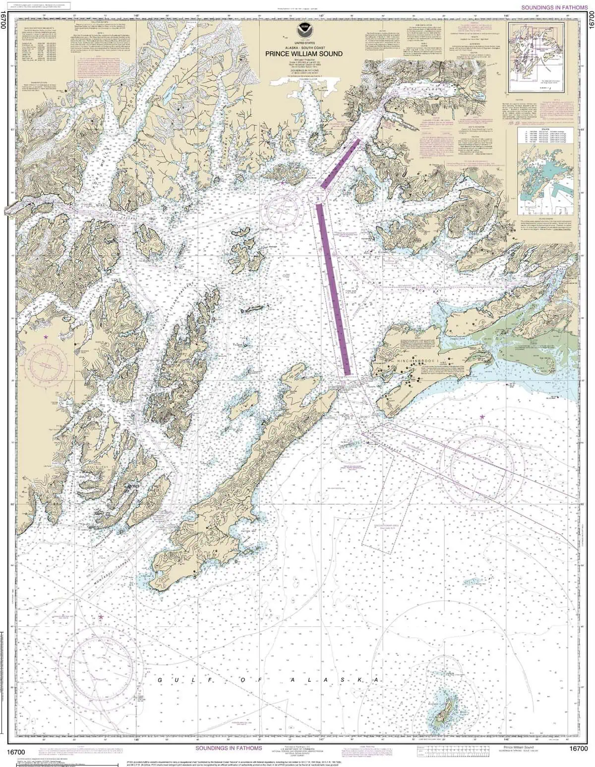 NOAA Nautical Chart 16700 (Prince William Sound) - Nautical Navigation ...