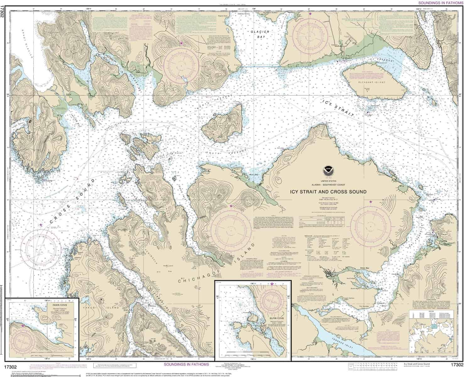 NOAA Nautical Chart 17302 (Icy Strait and Cross Sound) - Nautical ...