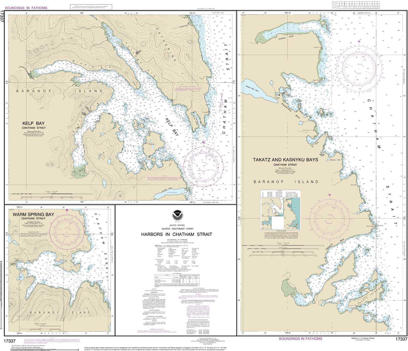 NOAA Nautical Chart 17337 (Chatham Strait, Kelp Bay) - Nautical ...