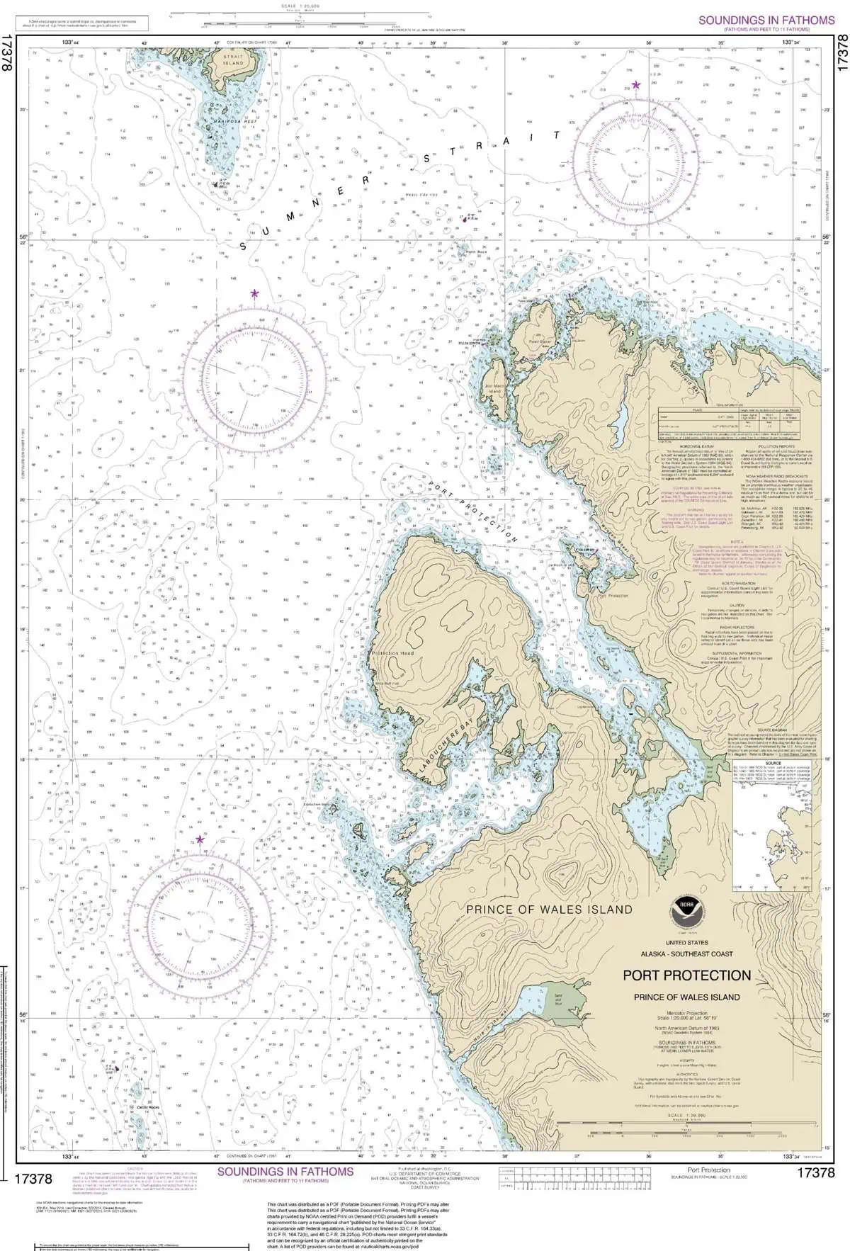 NOAA Nautical Chart 17378 (Port Protection, Prince of Wales Island ...