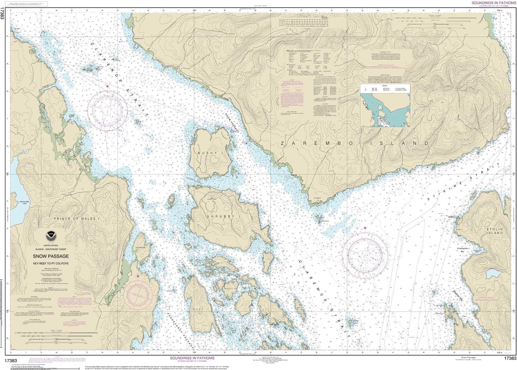 NOAA Nautical Chart 17383 (Snow Passage) - Nautical Navigation Charts ...