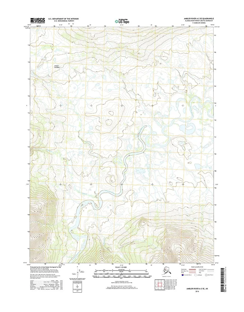 USGS Topo Map: Ambler River A-2 SE (North / Northwest Alaska) - Topo ...