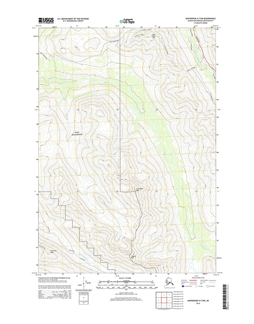 USGS Topo Map: Anchorage A-7 NW (Southcentral Alaska) - Topo Maps ...