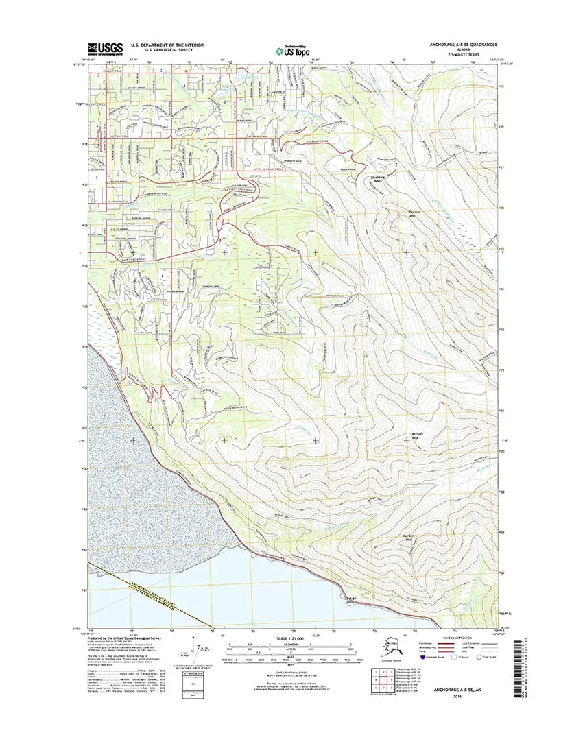 USGS Topo Map: Anchorage A-8 SE (Southcentral Alaska) - Topo Maps ...