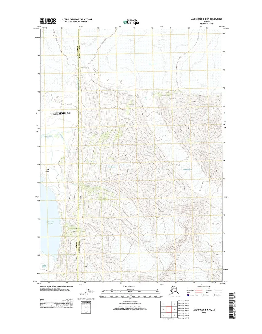 USGS Topo Map: Anchorage B-4 SW (Southcentral Alaska) - Topo Maps ...