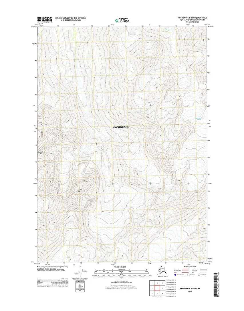 USGS Topo Map: Anchorage B-5 SW (Southcentral Alaska) - Topo Maps ...