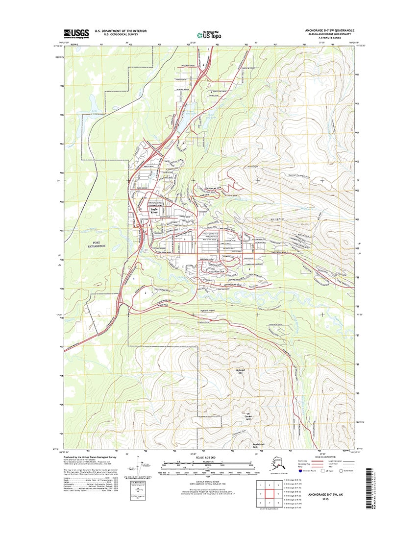 USGS Topo Map: Anchorage B-7 SW (Southcentral Alaska) - Topo Maps ...
