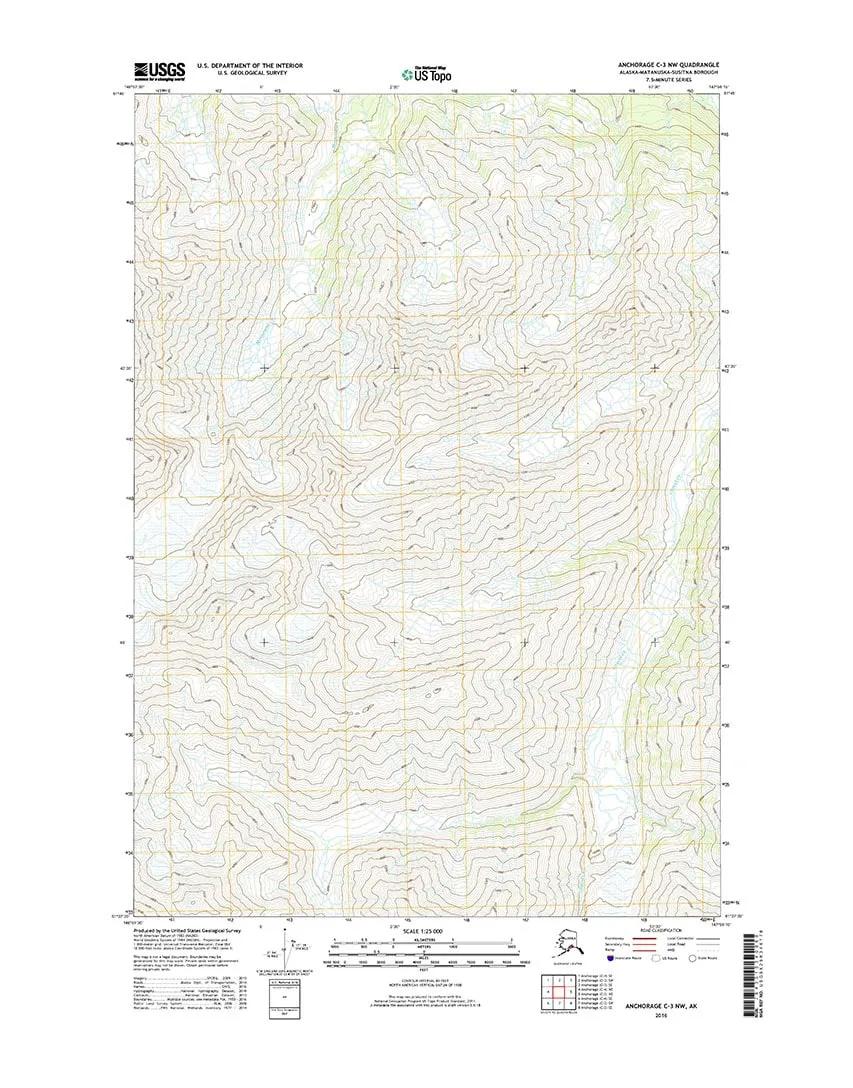 USGS Topo Map: Anchorage C-3 NW (Southcentral Alaska) - Topo Maps ...