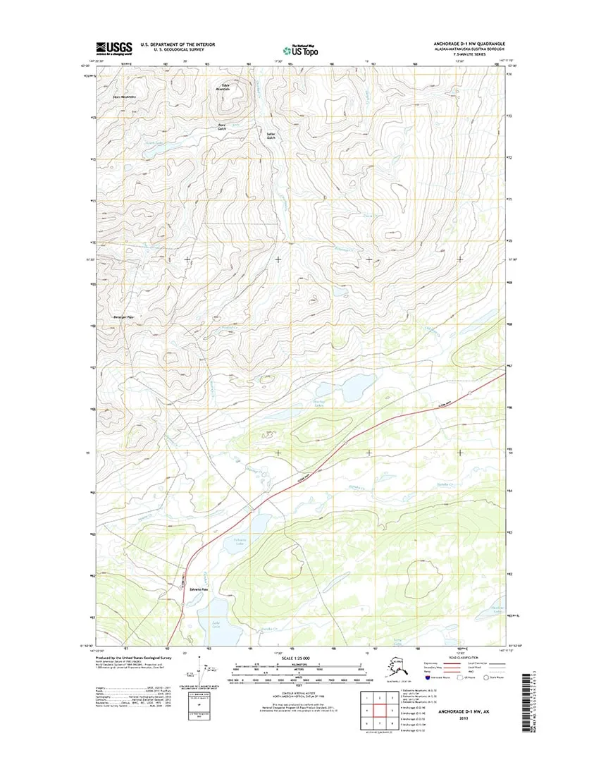 USGS Topo Map: Anchorage D-1 NW (Southcentral Alaska) - Topo Maps ...
