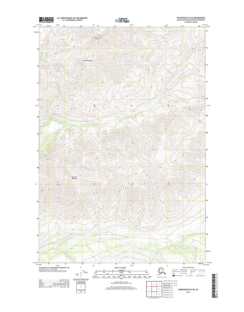 USGS Topo Map: Anchorage D-2 NE (Southcentral Alaska) - Topo Maps ...