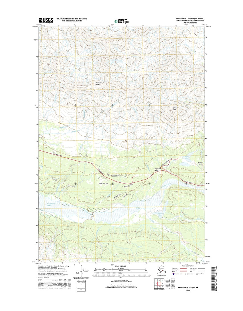 USGS Topo Map: Anchorage D-3 SW (Southcentral Alaska) - Topo Maps ...