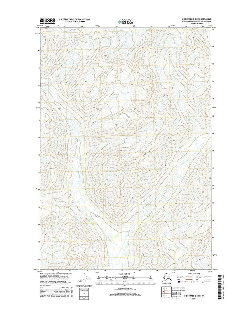 USGS Topo Map: Anchorage D-5 NE (Southcentral Alaska) - Topo Maps ...