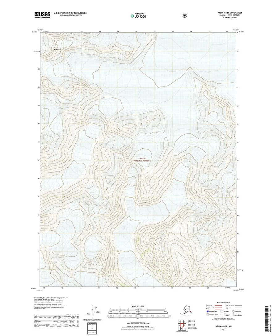 USGS Topo Map: Atlin A-8 SE (Southeast Alaska) - Topo Maps - Alaska ...