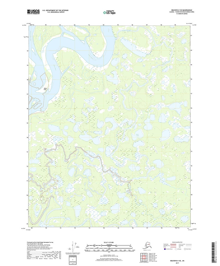 USGS Topo Map: Beaver B-1 SE (Interior Alaska) - Topo Maps - Alaska ...