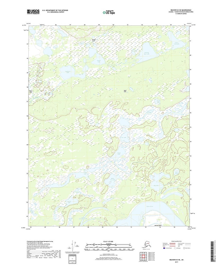 USGS Topo Map: Beaver B-3 SE (Interior Alaska) - Topo Maps - Alaska ...