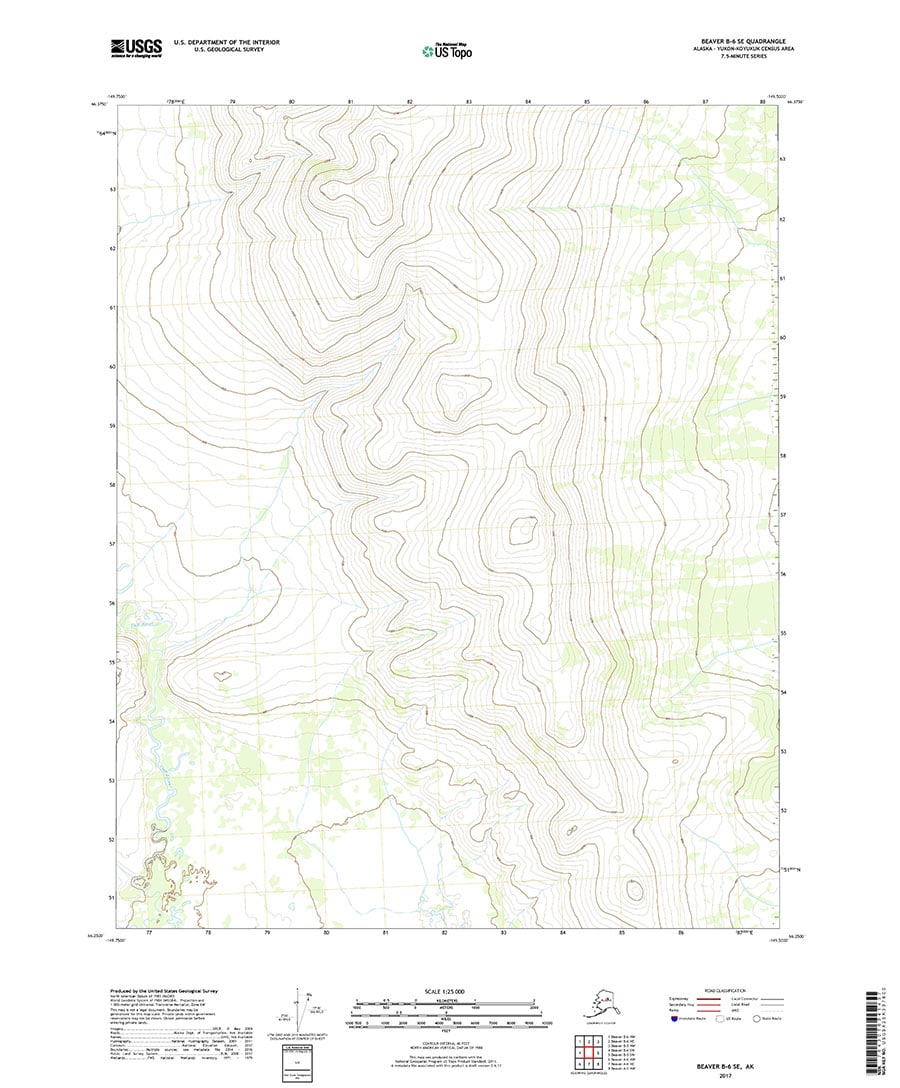 USGS Topo Map: Beaver B-6 SE (Interior Alaska) - Topo Maps - Alaska ...