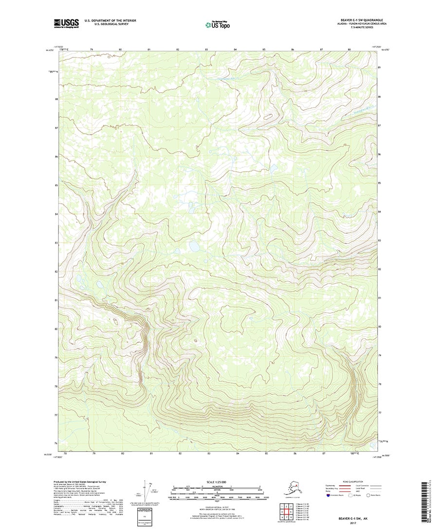 USGS Topo Map: Beaver C-1 SW (Interior Alaska) - Topo Maps - Alaska ...