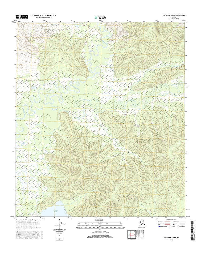 USGS Topo Map: Big Delta A-3 NE (Interior Alaska) - Topo Maps - Alaska ...