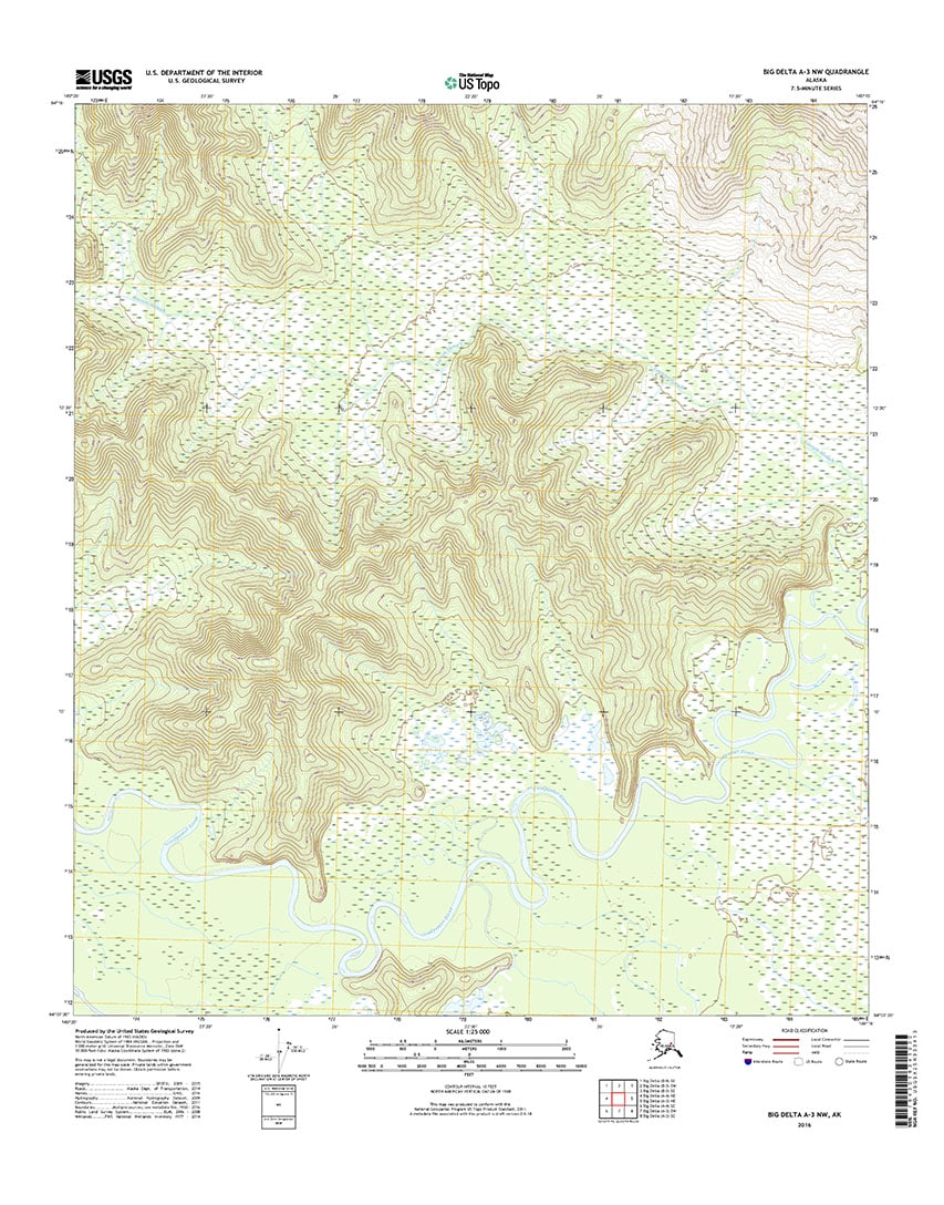 USGS Topo Map: Big Delta A-3 NW (Interior Alaska) - Topo Maps - Alaska ...