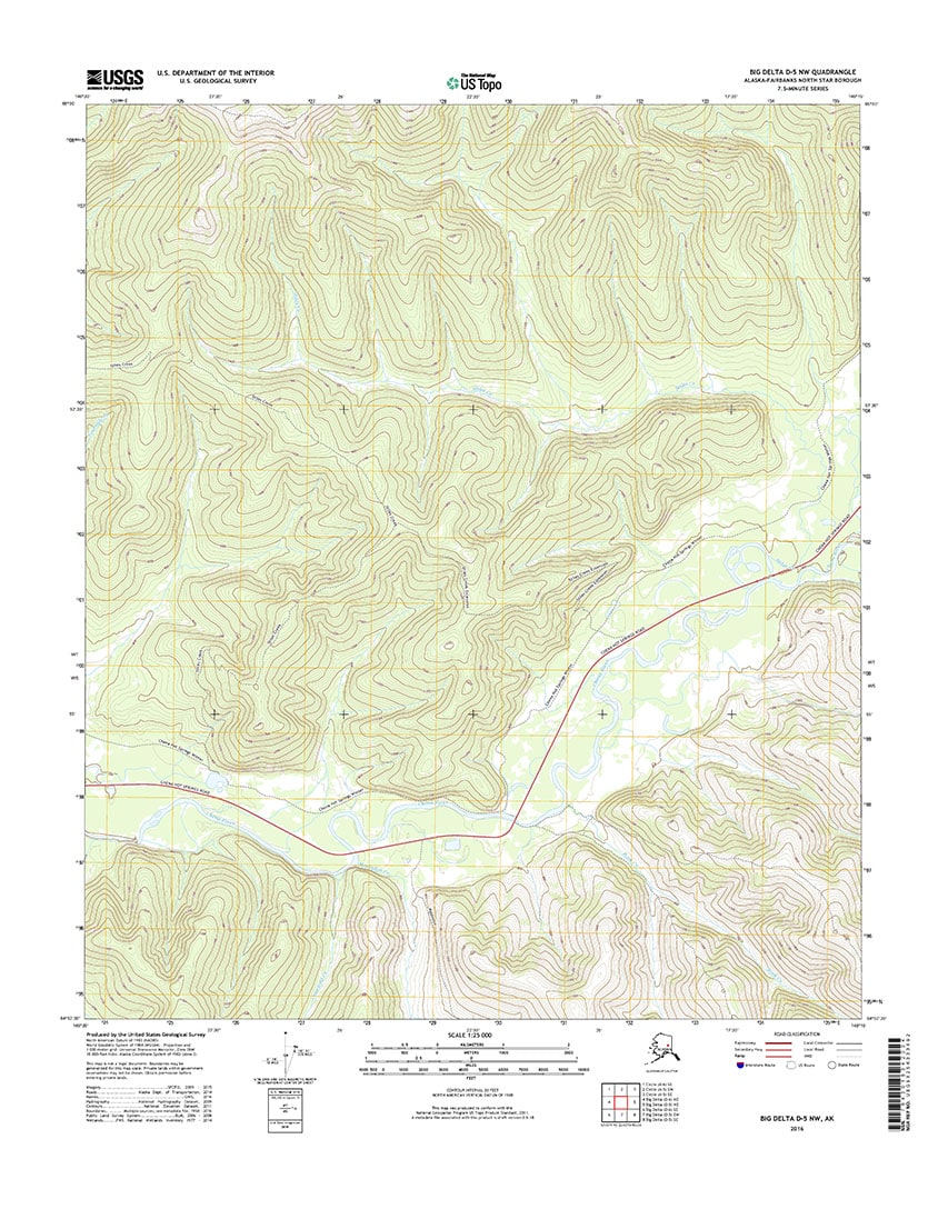 USGS Topo Map: Big Delta D-5 NW (Interior Alaska) - Topo Maps - Alaska ...