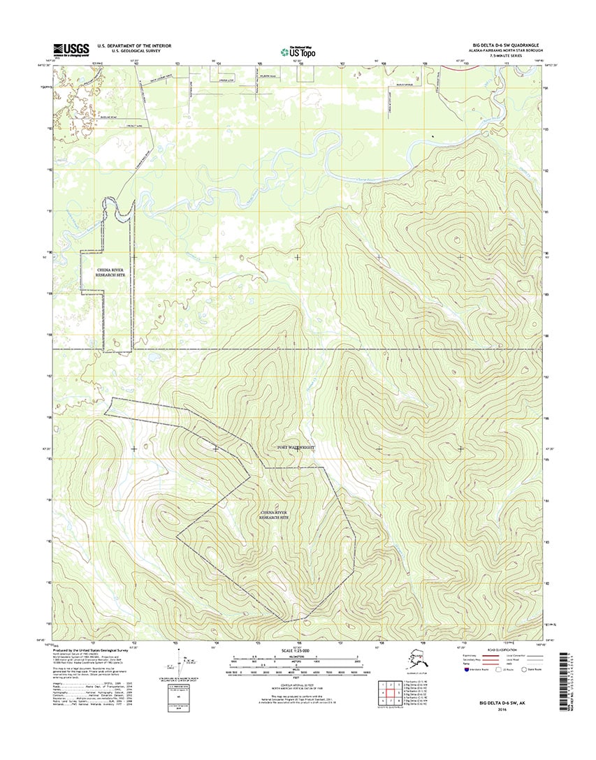 USGS Topo Map: Big Delta D-6 SW (Interior Alaska) - Topo Maps - Alaska ...