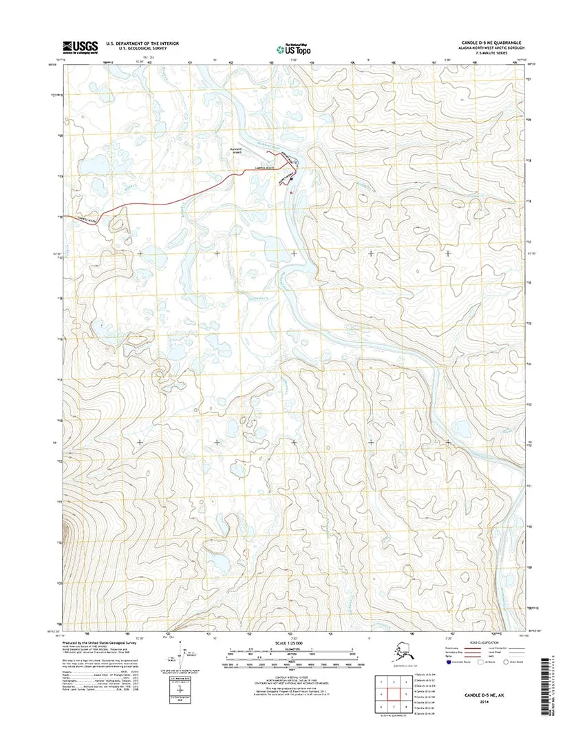 USGS Topo Map: Candle D-5 NE (North / Northwest Alaska) - Topo Maps ...