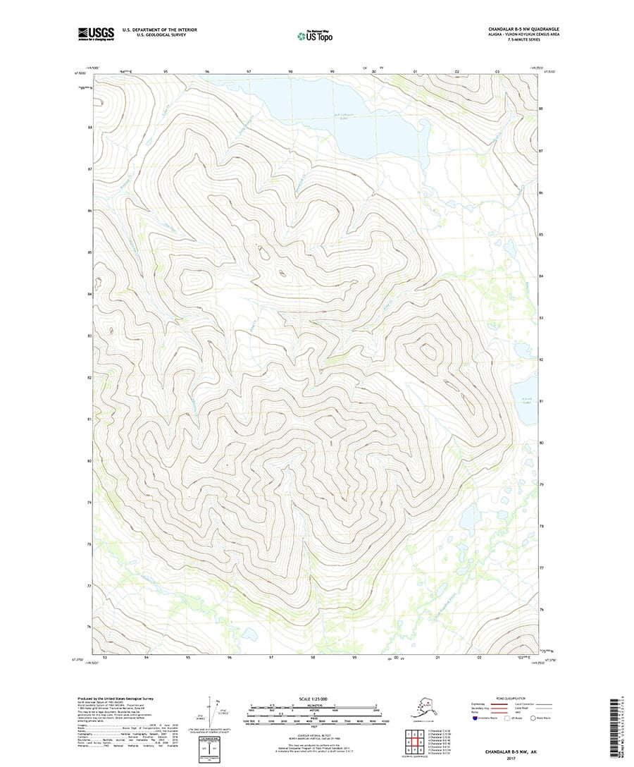 USGS Topo Map: Chandalar B-5 NW (Interior Alaska) - Topo Maps - Alaska ...