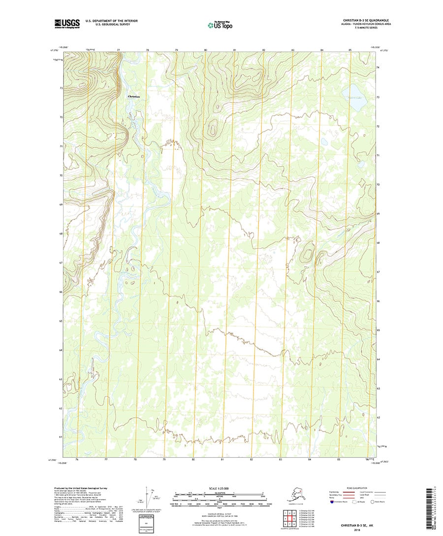 USGS Topo Map: Christian B-3 SE (Interior Alaska) - Topo Maps - Alaska ...