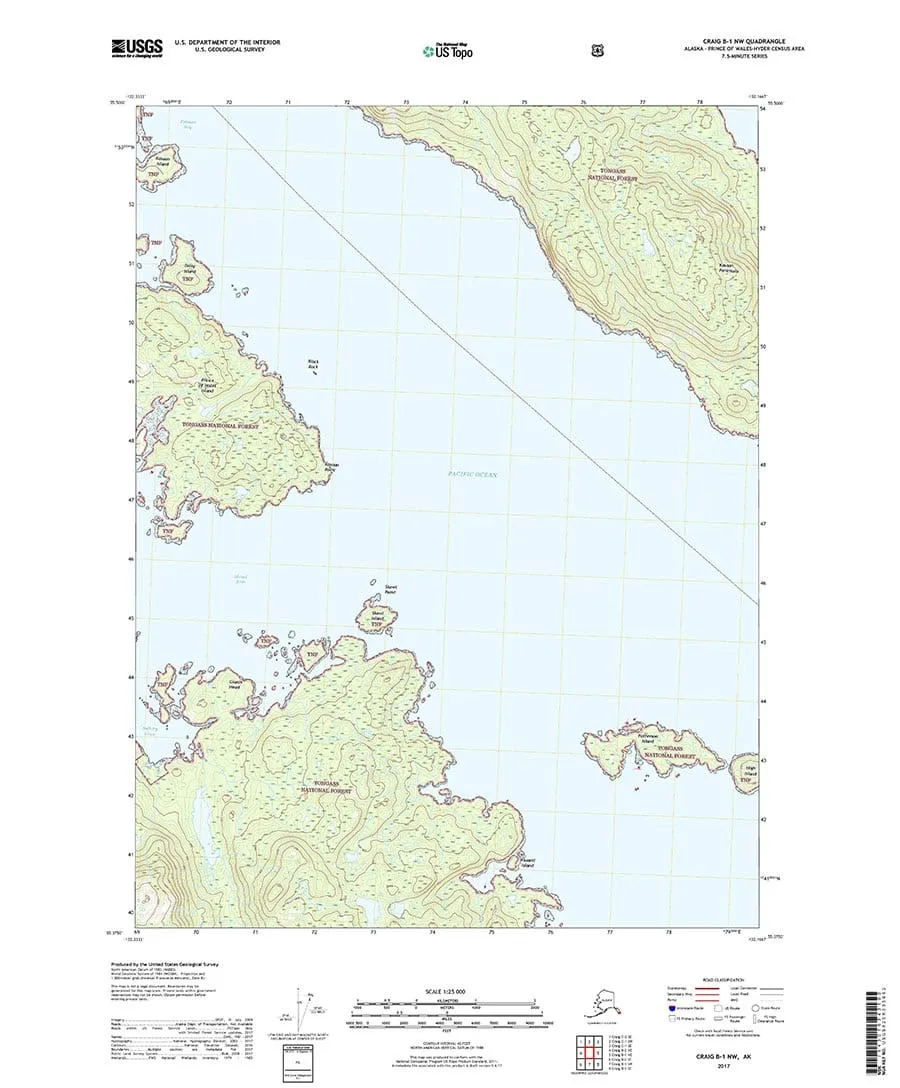 USGS Topo Map: Craig B-1 NW (Southeast Alaska) - Topo Maps - Alaska ...