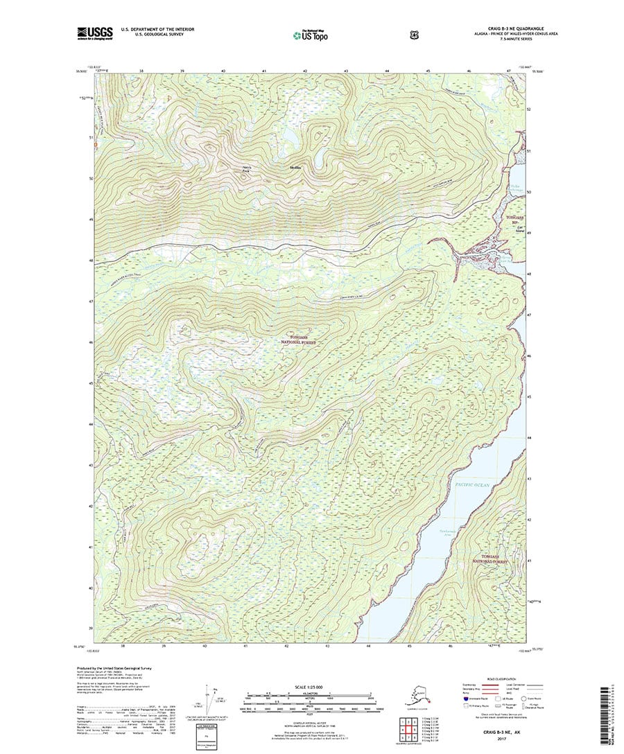 USGS Topo Map: Craig B-3 NE (Southeast Alaska) - Topo Maps - Alaska ...
