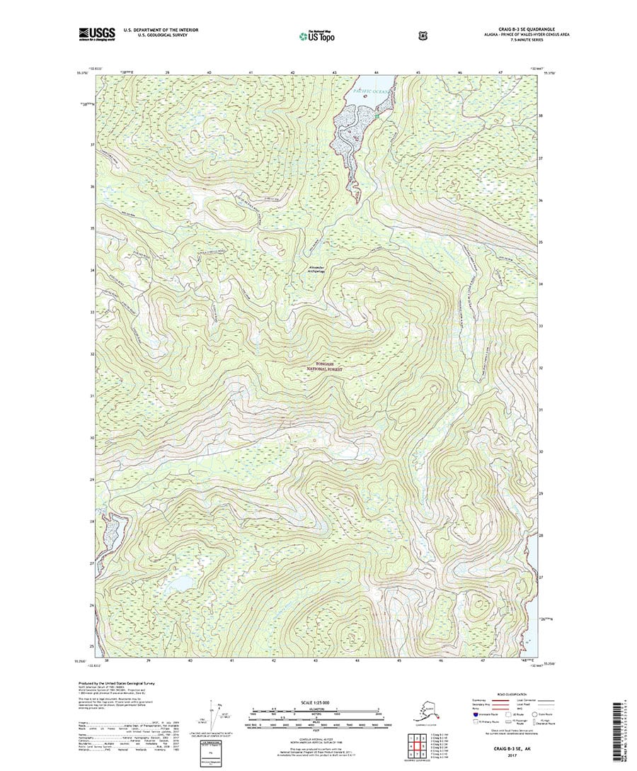 USGS Topo Map: Craig B-3 SE (Southeast Alaska) - Topo Maps - Alaska ...