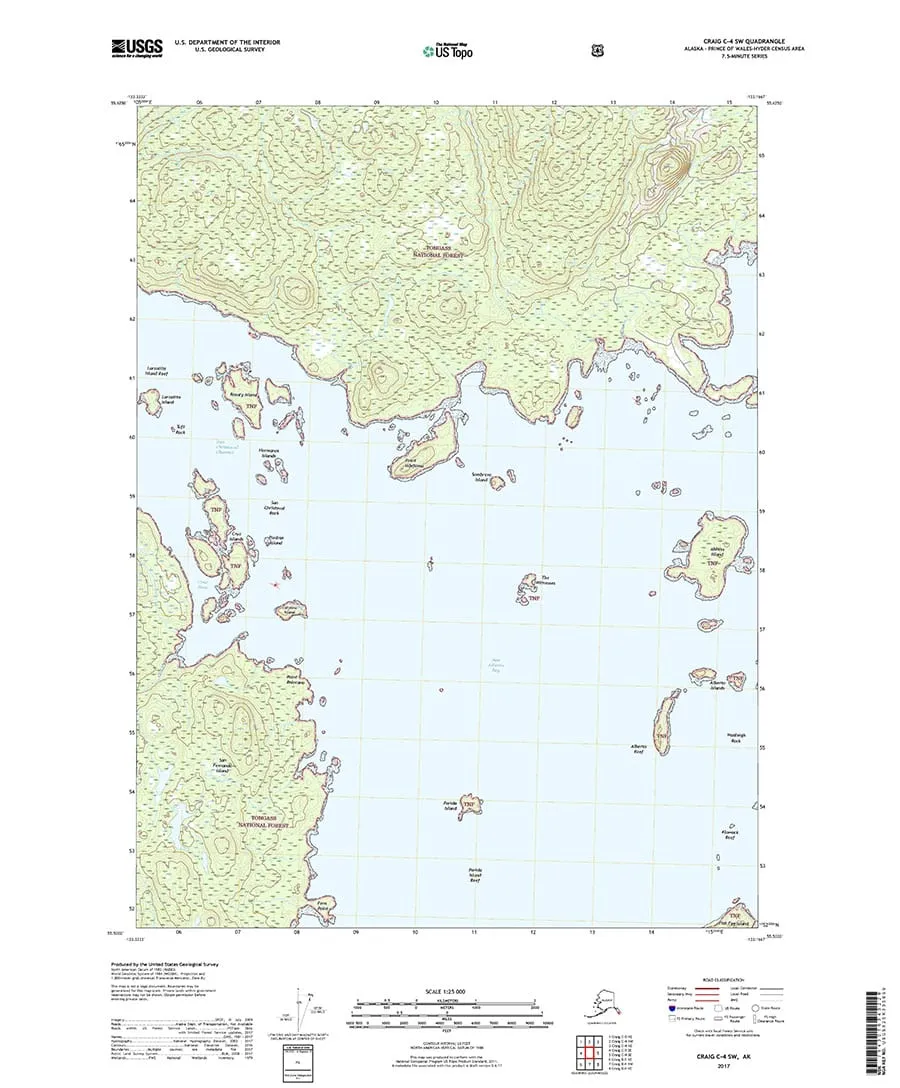 USGS Topo Map: Craig C-4 SW (Southeast Alaska) - Topo Maps - Alaska ...