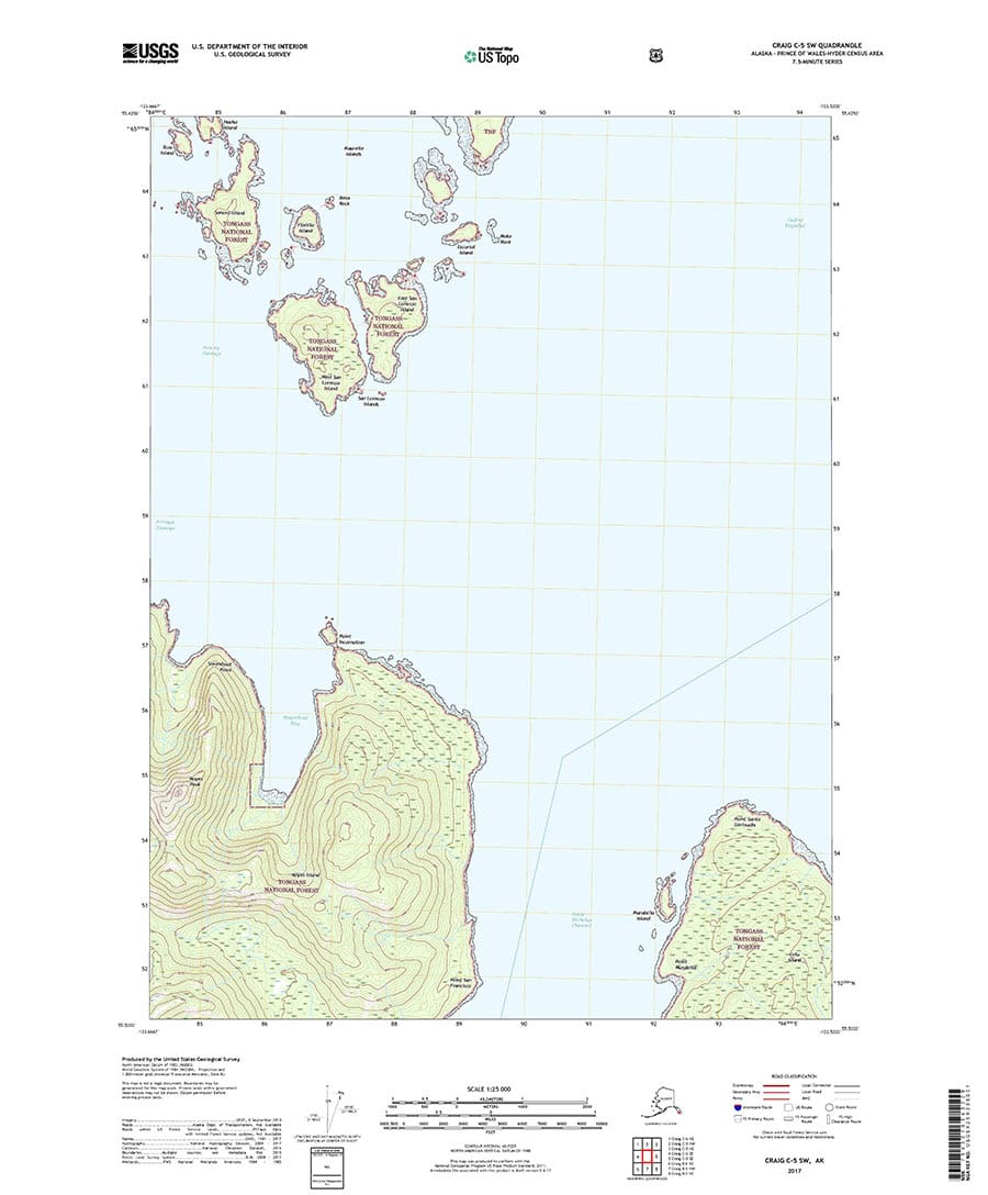 USGS Topo Map: Craig C-5 SW (Southeast Alaska) - Topo Maps - Alaska ...