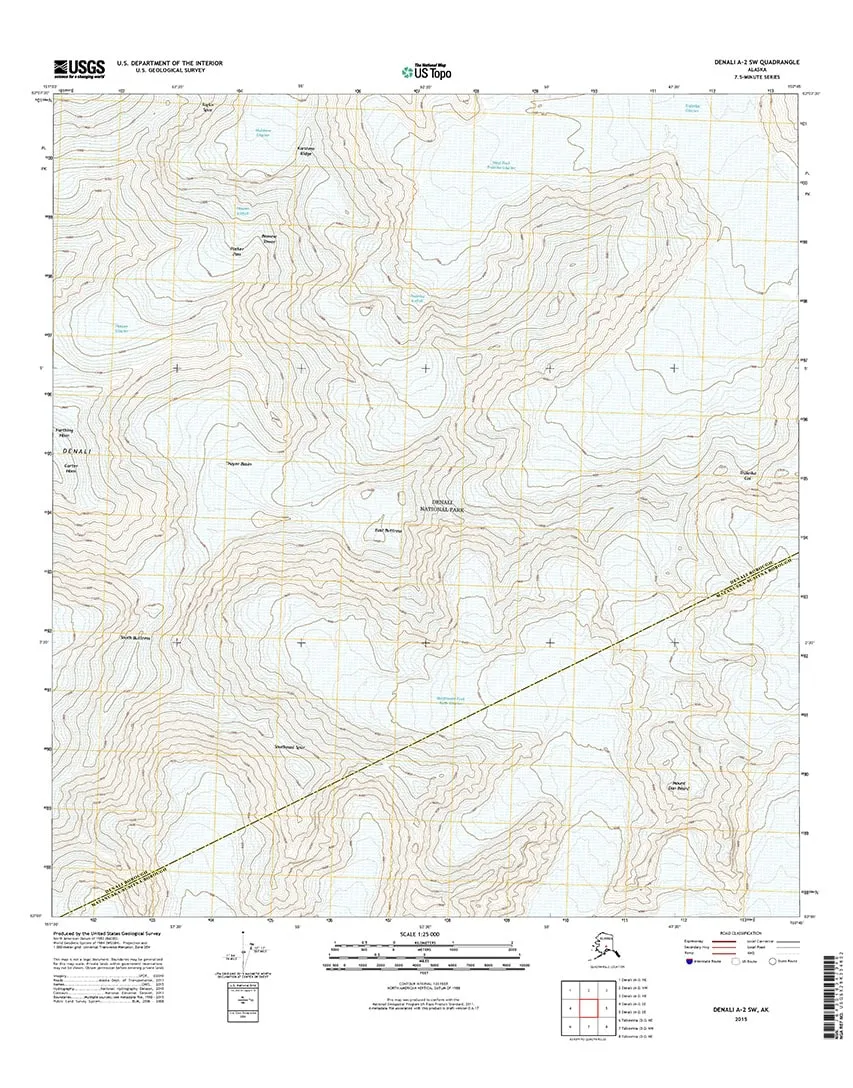 USGS Topo Map: Denali A-2 SW (Interior Alaska) - Topo Maps - Alaska ...