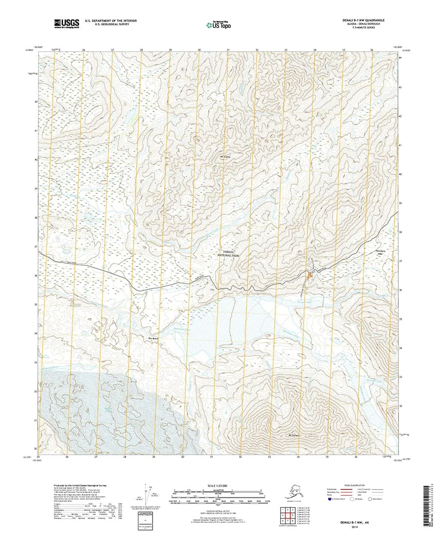 USGS Topo Map: Denali B-1 NW (Interior Alaska) - Topo Maps - Alaska ...