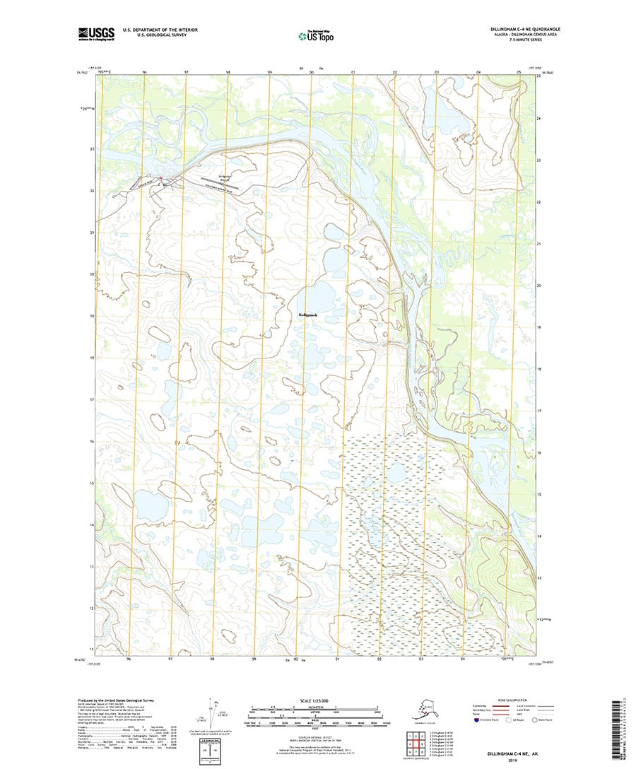 USGS Topo Map: Dillingham C-4 NE (Southwest Alaska) - Topo Maps ...