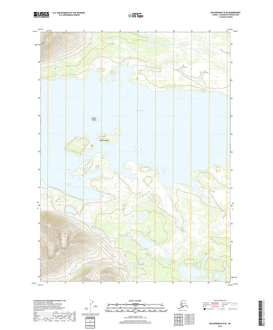USGS Topo Map: Dillingham C-8 SE (Southwest Alaska) - Topo Maps ...