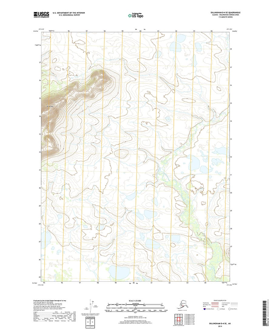 USGS Topo Map: Dillingham D-4 SE (Southwest Alaska) - Topo Maps ...