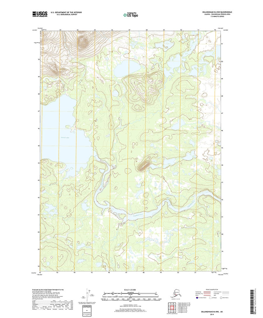 USGS Topo Map: Dillingham D-6 NW (Southwest Alaska) - Topo Maps ...