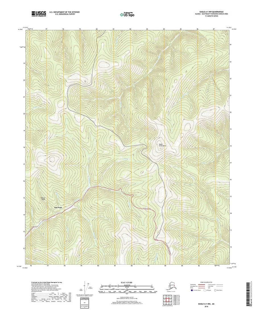 USGS Topo Map: Eagle A-1 NW (Interior Alaska) - Topo Maps - Alaska Handbook