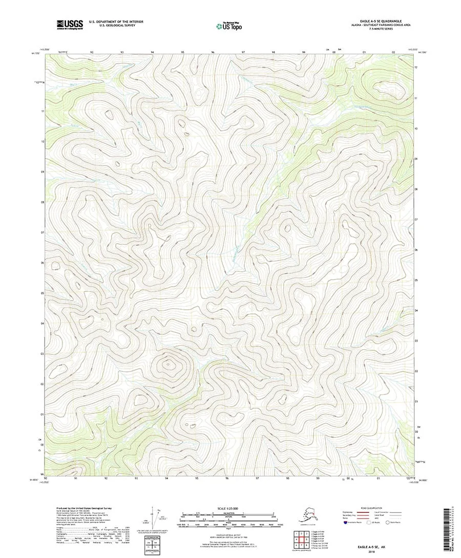 USGS Topo Map: Eagle A-5 SE (Interior Alaska) - Topo Maps - Alaska Handbook
