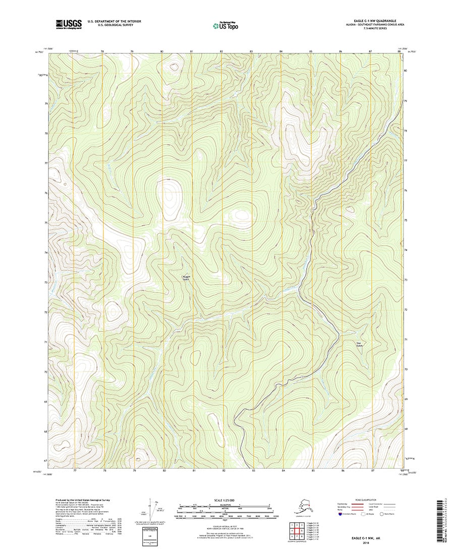 USGS Topo Map: Eagle C-1 NW (Interior Alaska) - Topo Maps - Alaska Handbook