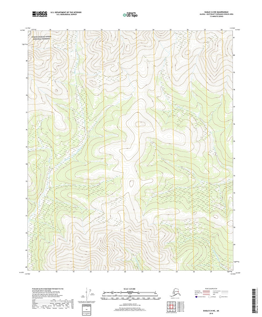 USGS Topo Map: Eagle C-4 NE (Interior Alaska) - Topo Maps - Alaska Handbook
