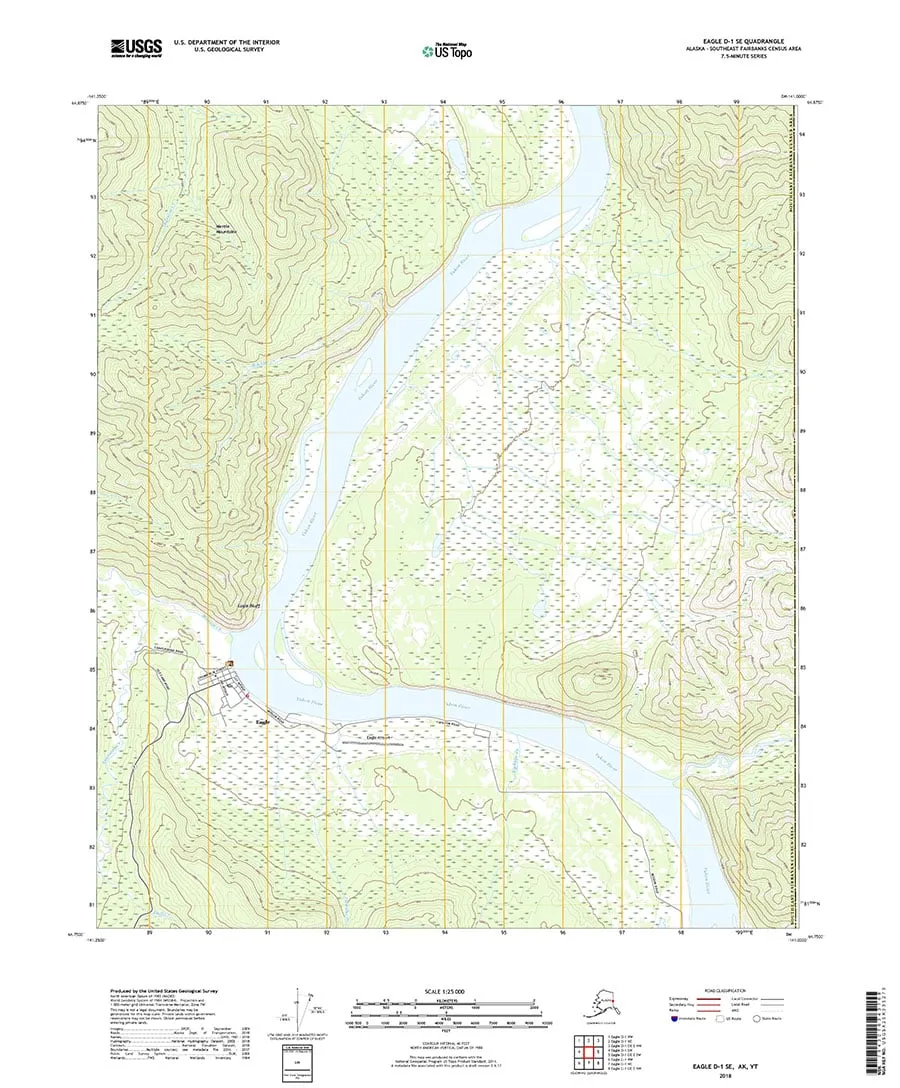 USGS Topo Map: Eagle D-1 SE (Interior Alaska) - Topo Maps - Alaska Handbook